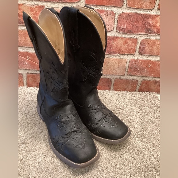 Roper | Shoes | Roper Womens Kennedy Glitter Black Wester Cowboy Boots ...